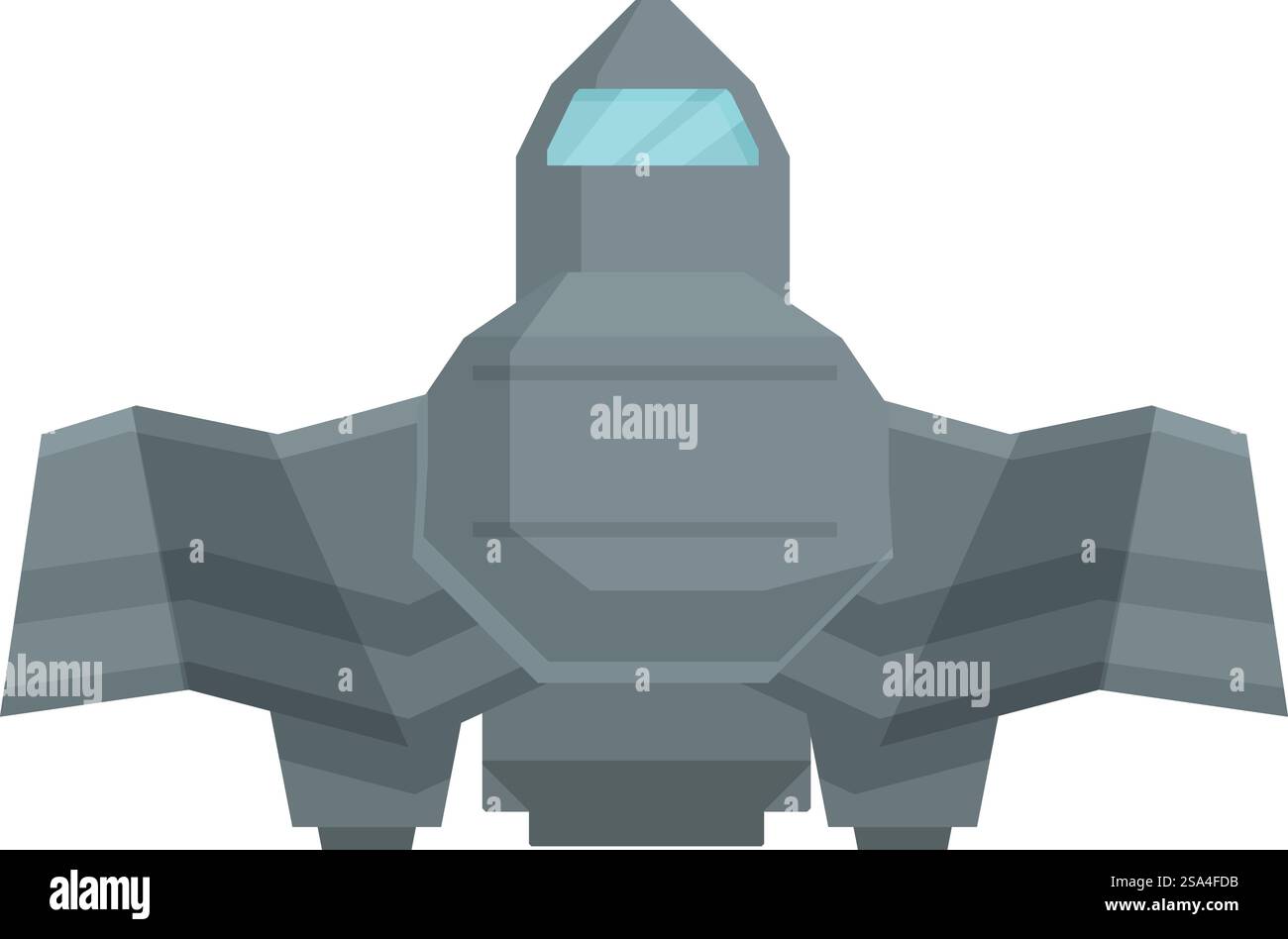 Powerful military spacecraft floating with open wings, showing its ...