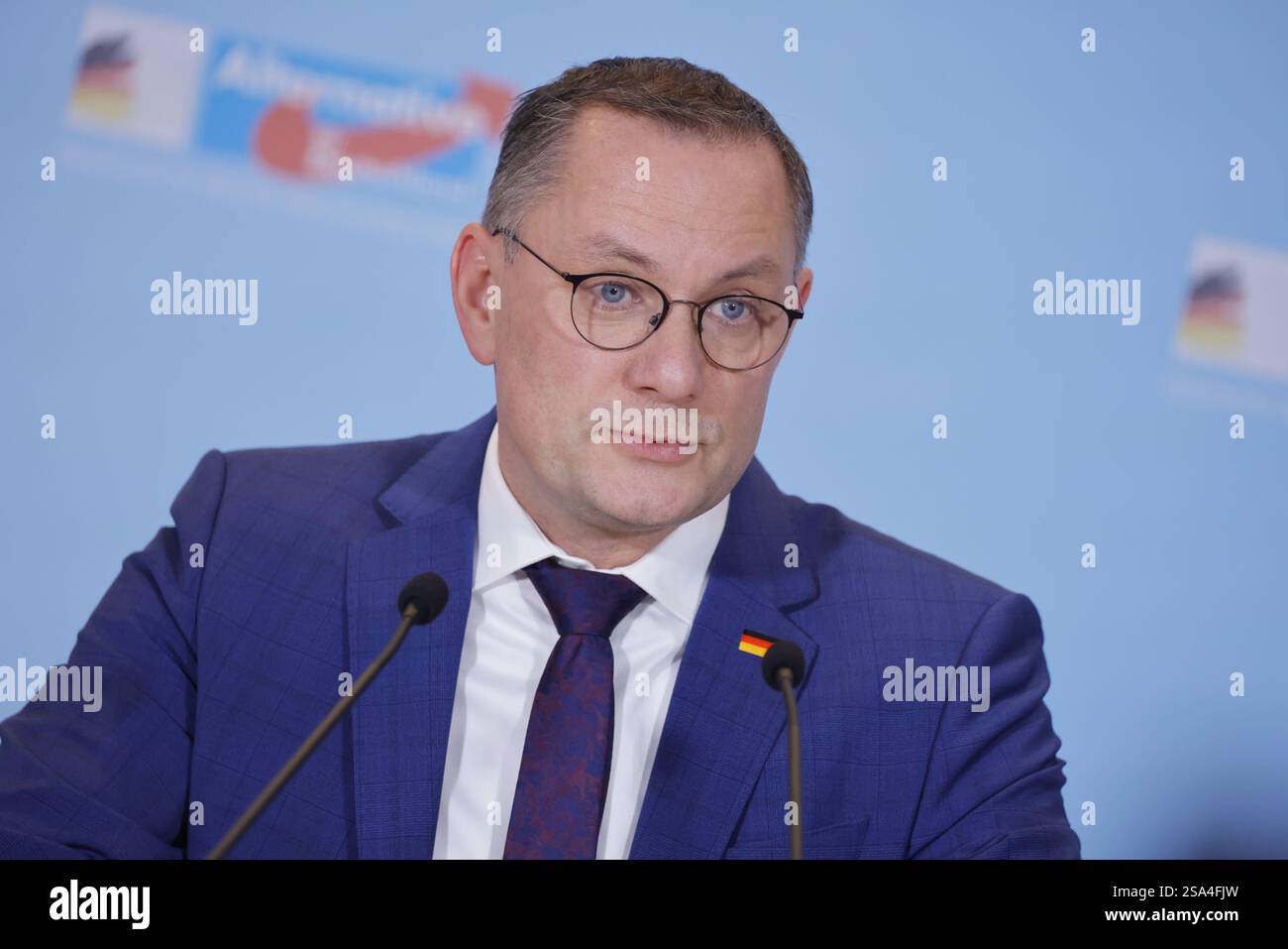 Deutschland, Berlin, Reichstag, Pressekonferenz: Tino Chrupalla ...