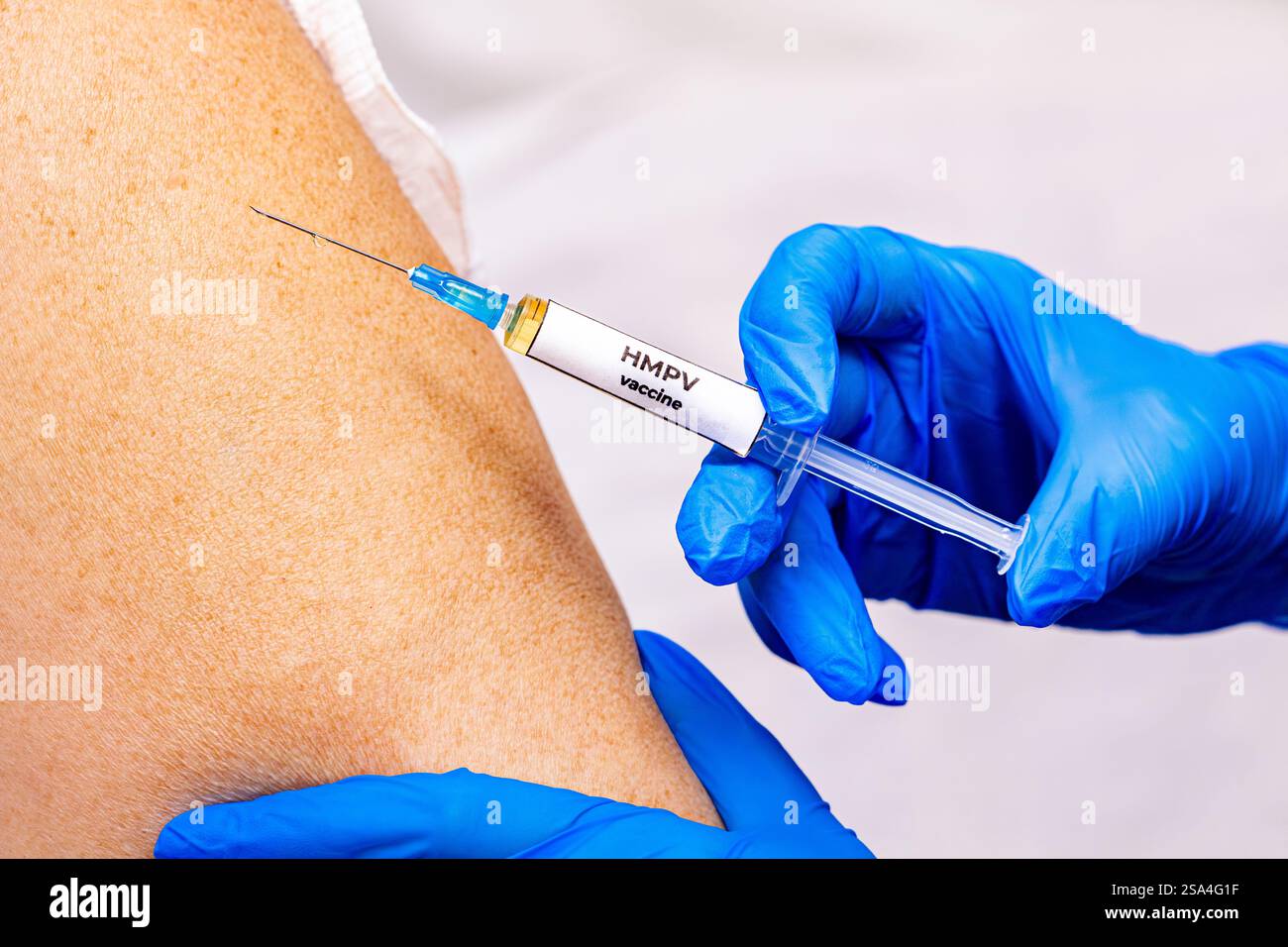 Picture on a hospital background with an old woman in an armchair being ...