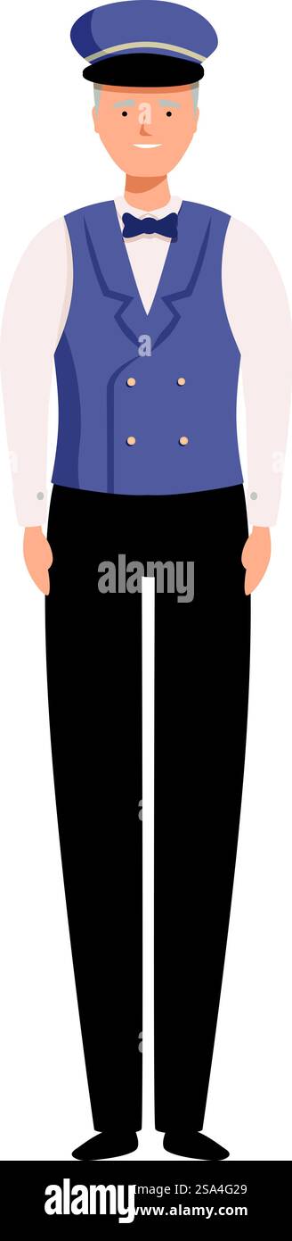Smiling hotel porter standing upright hi-res stock photography and ...