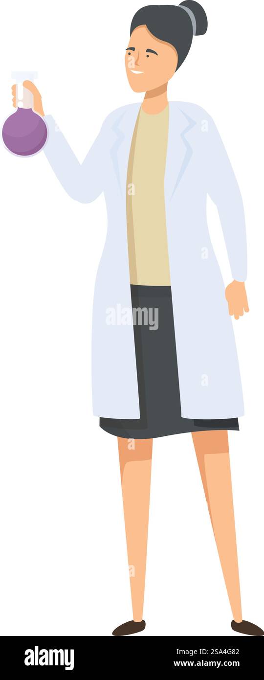 Scientist is holding a beaker and conducting a chemistry experiment in ...