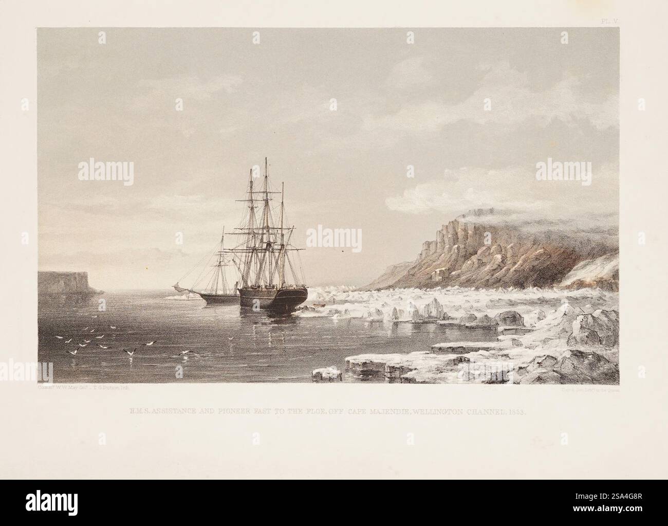 HMS Assistance And Pioneer Fast To The Floe, Off Cape Majendie ...