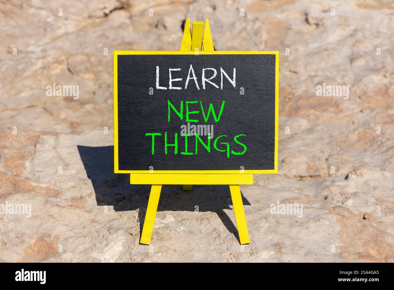Learn new things symbol. Concept words Learn new things on beautiful ...