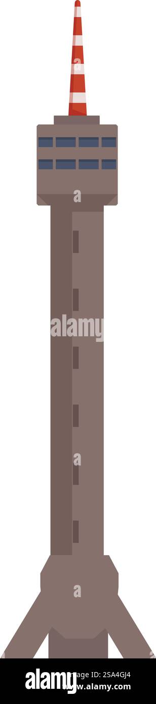 Tall radio tower standing high, featuring a distinctive red and white ...