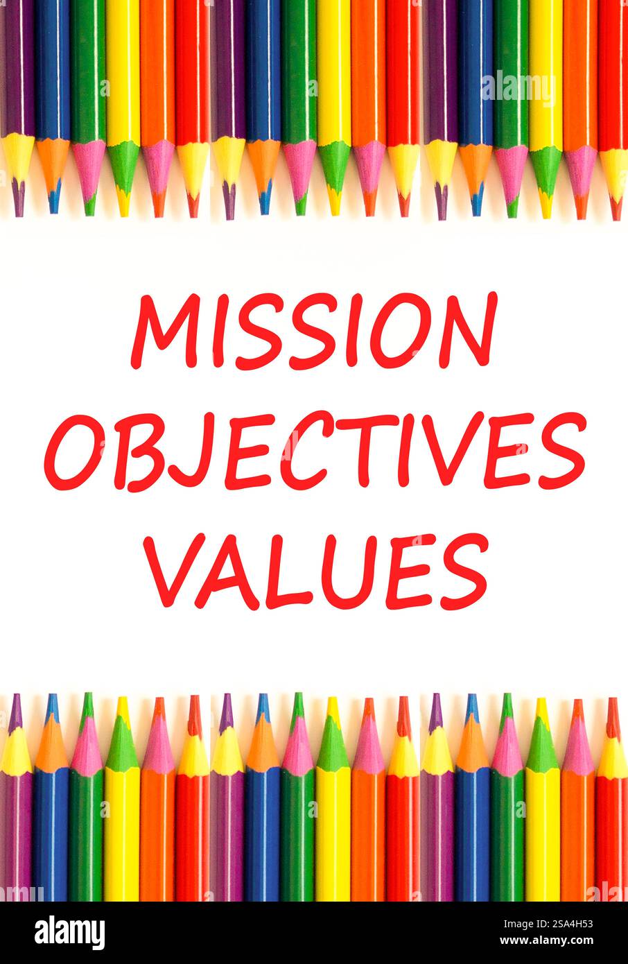 Mission objectives values symbol. Concept words Mission Objectives ...