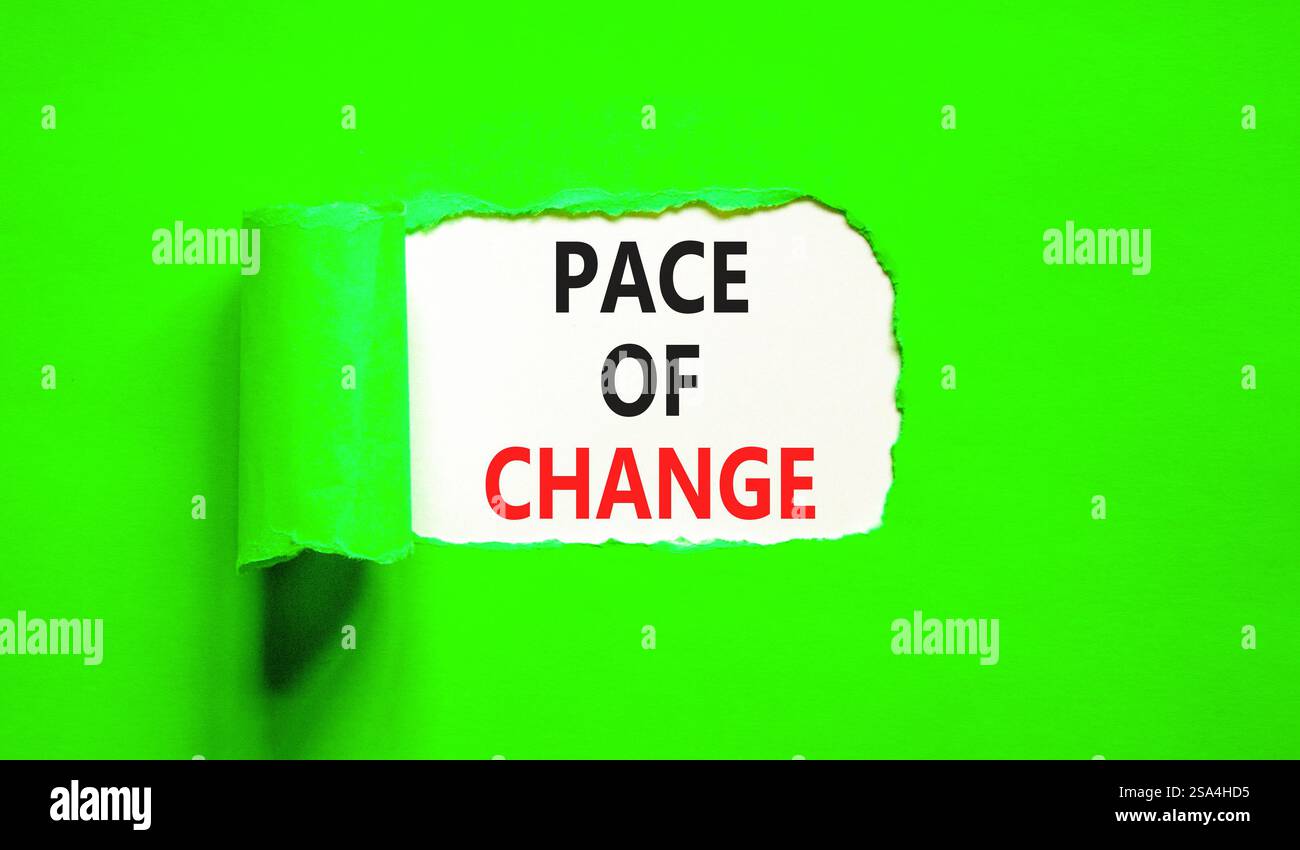 Pace of change symbol. Concept words Pace of change on beautiful white ...
