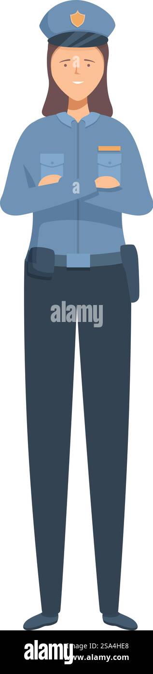 Confident police officer is posing with her arms folded, showcasing ...