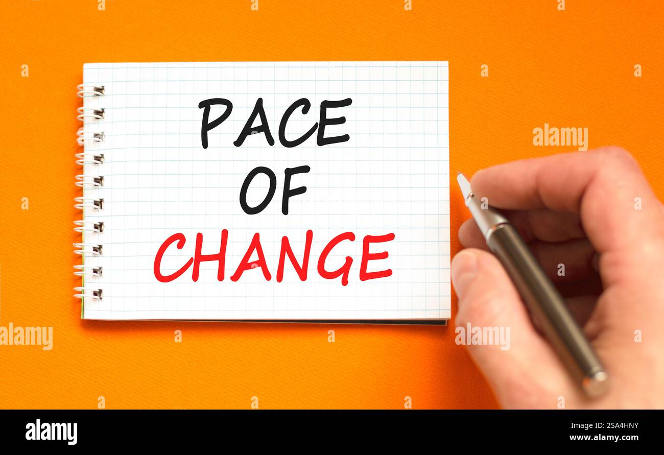 Pace of change symbol. Concept words Pace of change on beautiful white ...