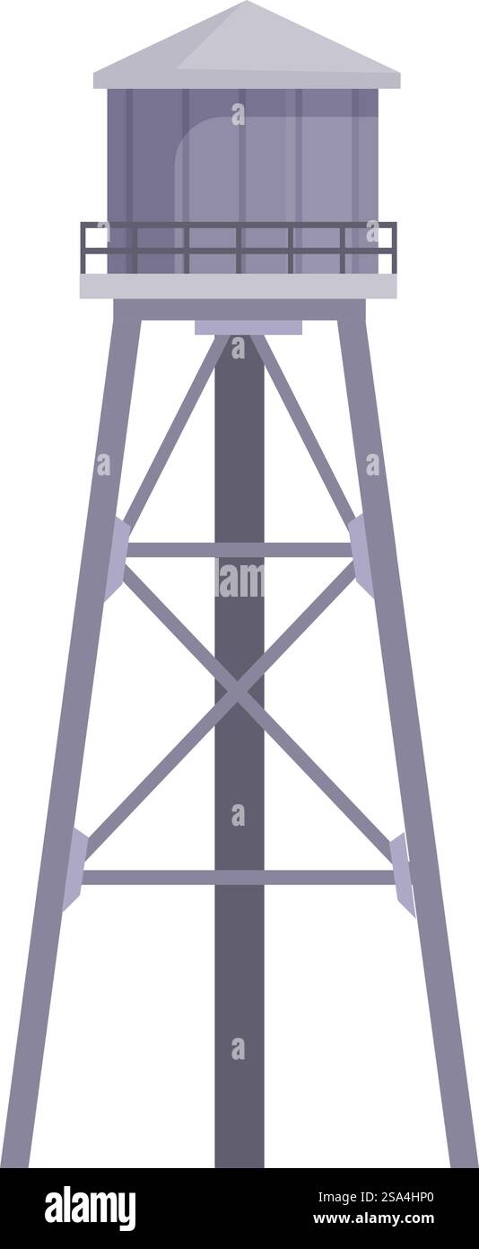 Tall water tower standing on four legs with a ladder leading up to the ...