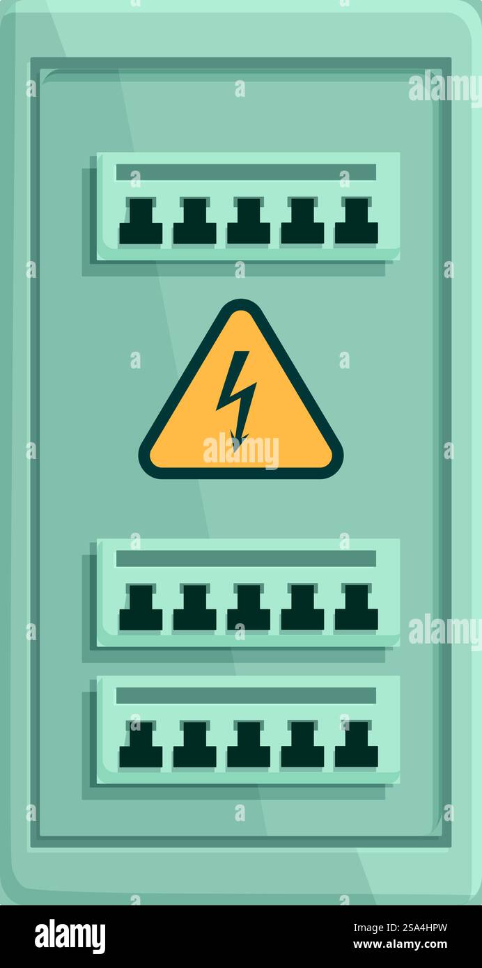 Grey electrical panel with high voltage sign is distributing ...