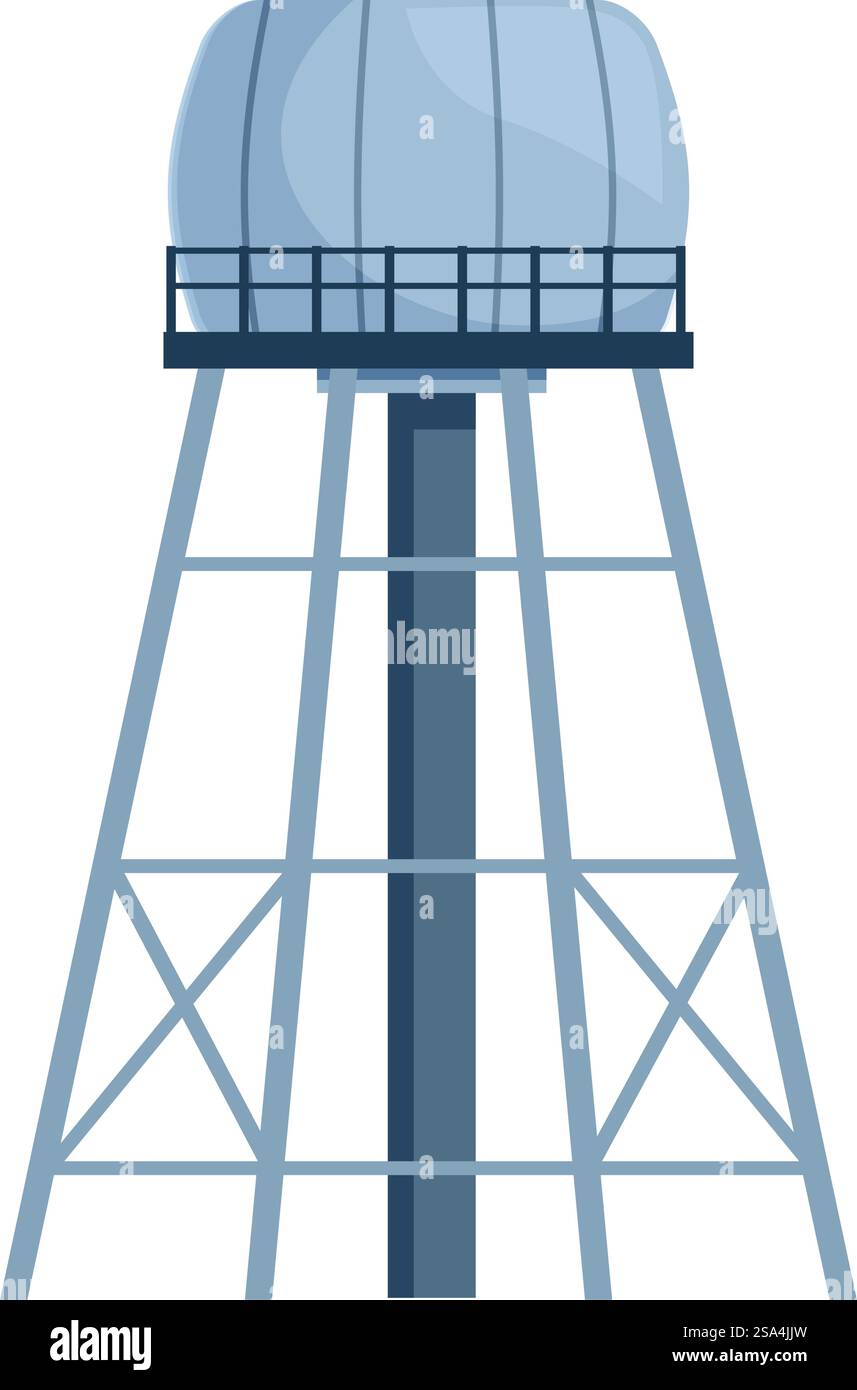 Large water tower is supplying water to a community or industrial site ...