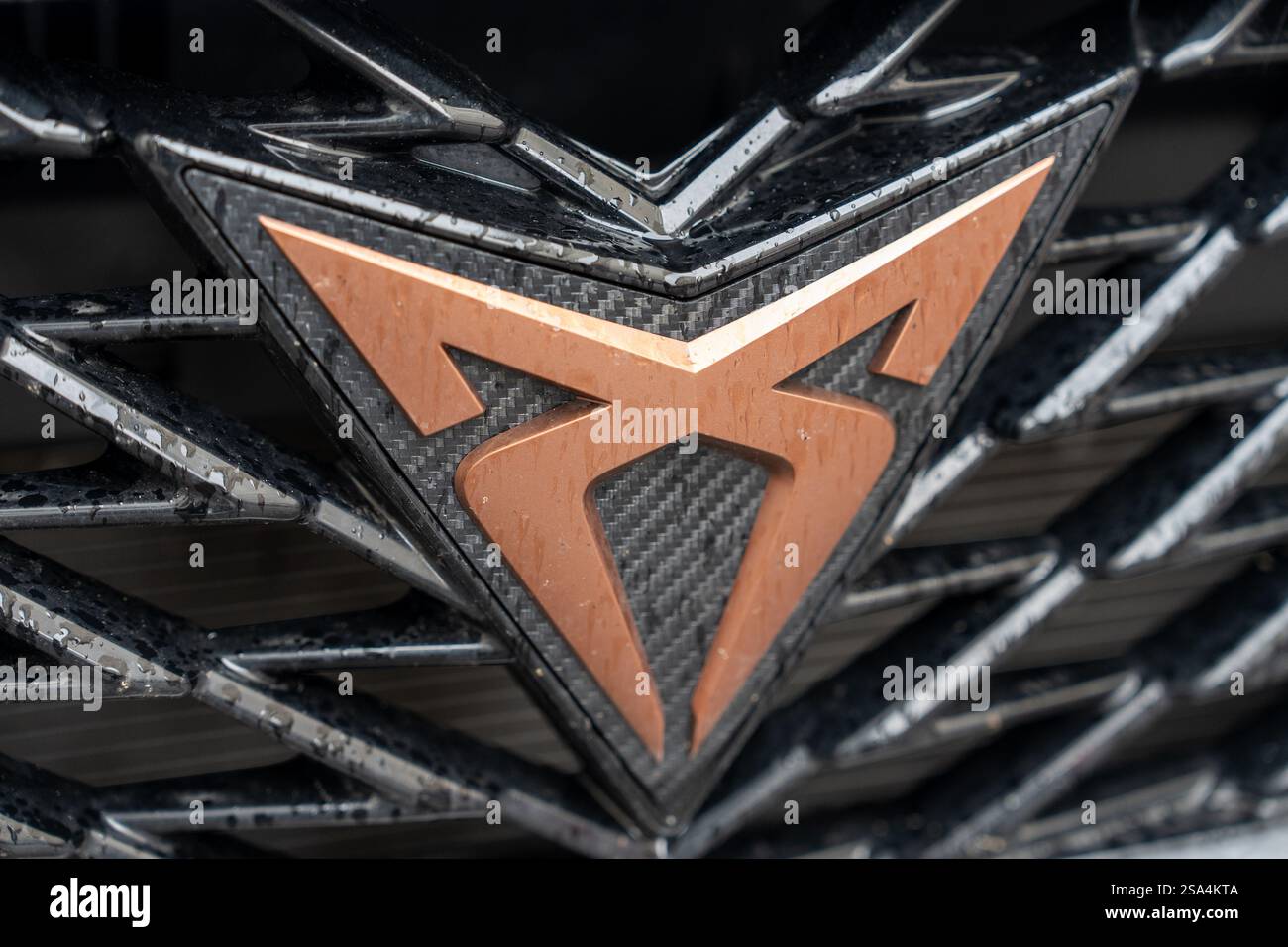 Bold emblem captures attention on a sleek car design at a modern ...