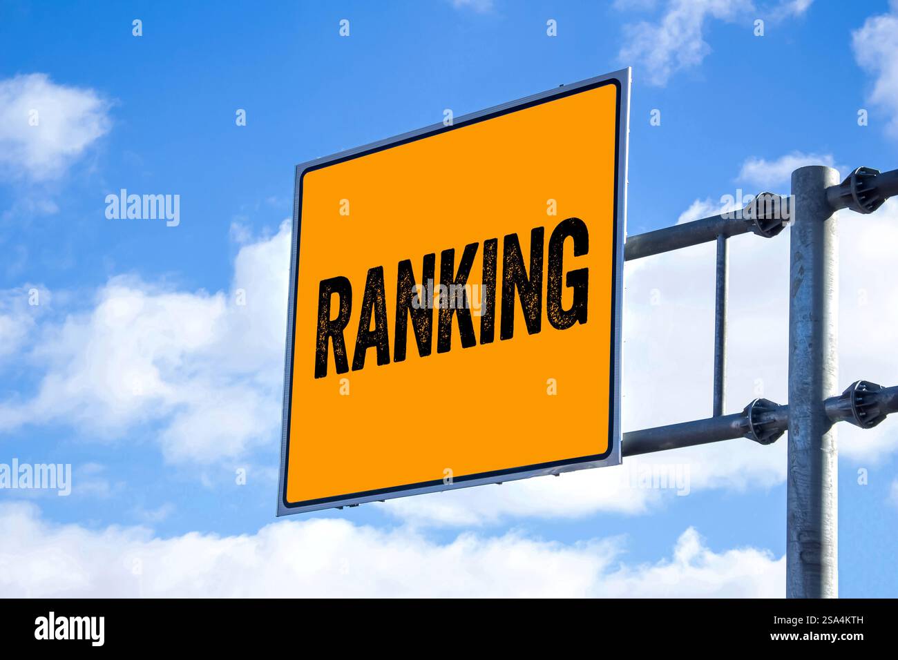 Ranking message written on billboard. Conceptual ranking symbol. Copy ...