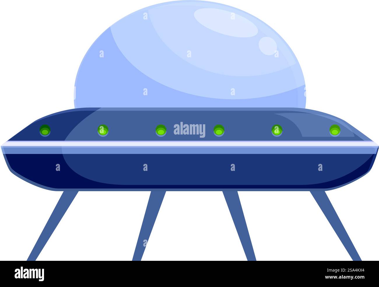 Cartoon style illustration of a classic ufo spaceship hovering. Classic ...