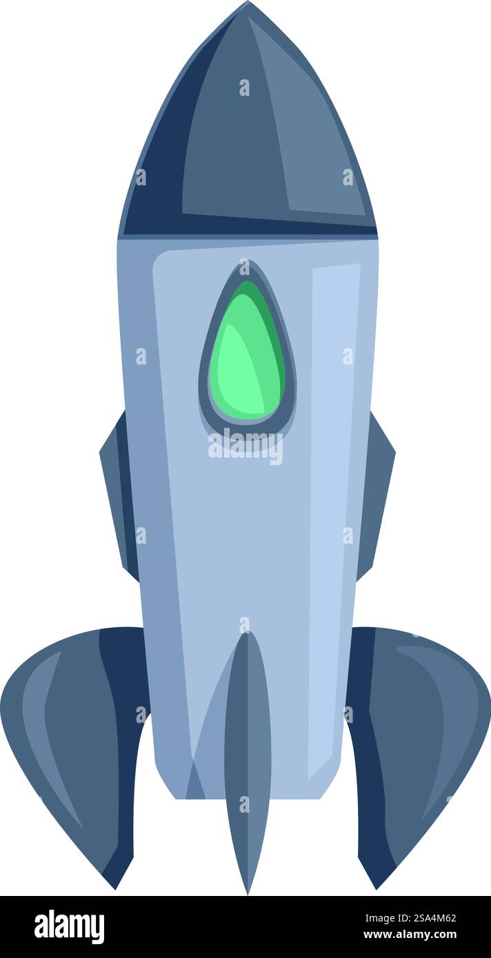 Cartoon rocket ship floating in space with no smoke or flames. Cartoon ...