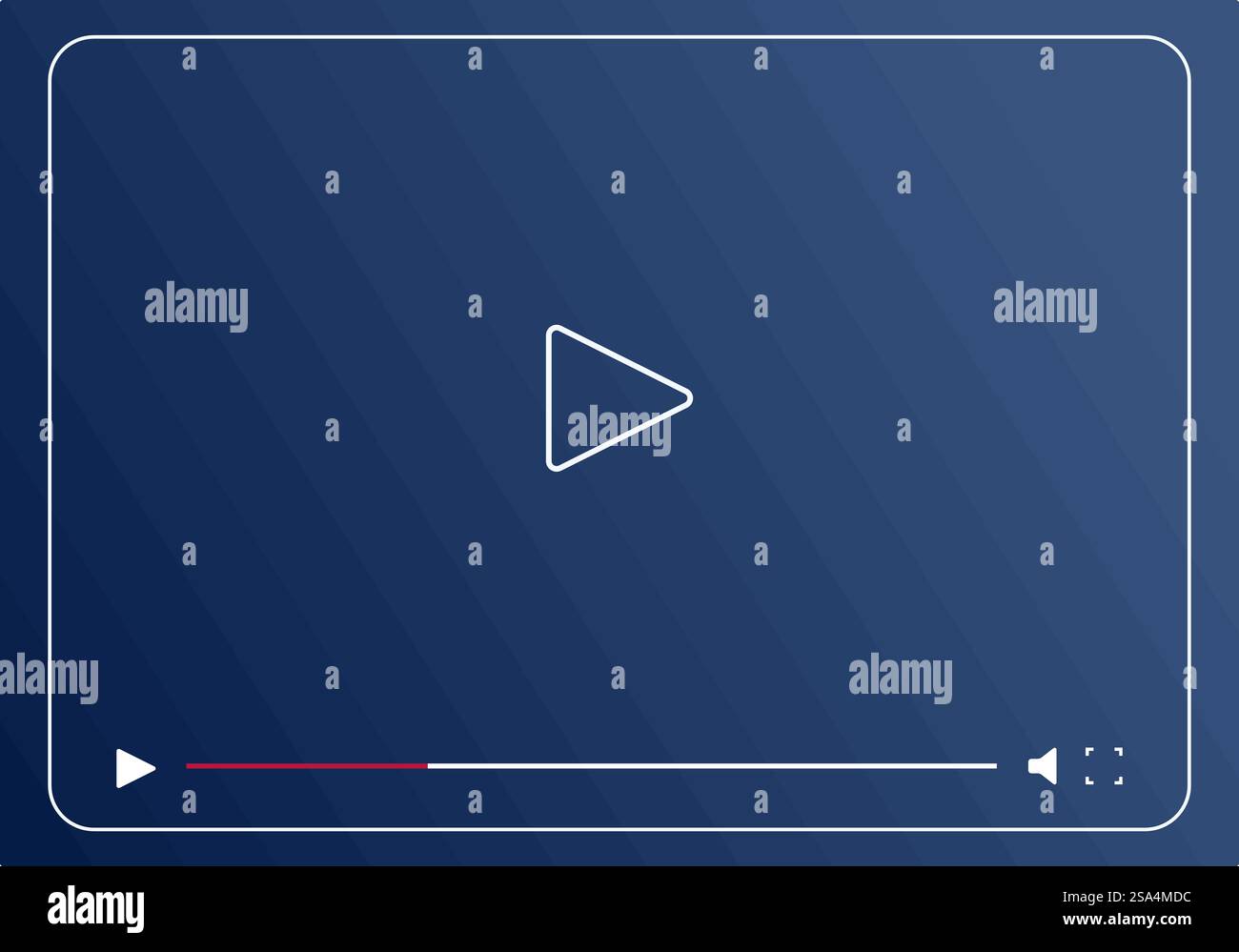 Video player is displaying a play button, progress bar, and volume control. Video player showing ...