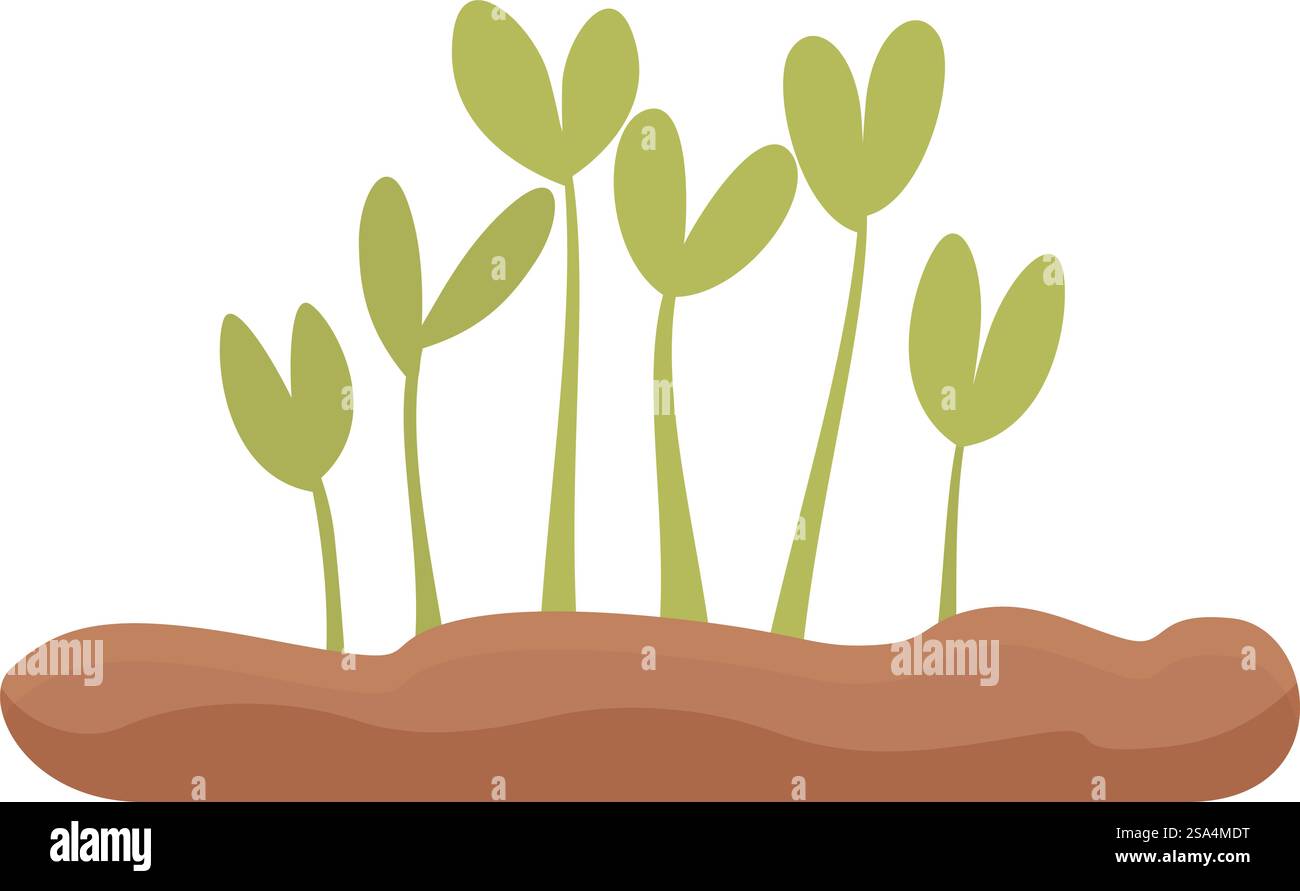 Illustration of small green sprouts growing from the ground. Small ...