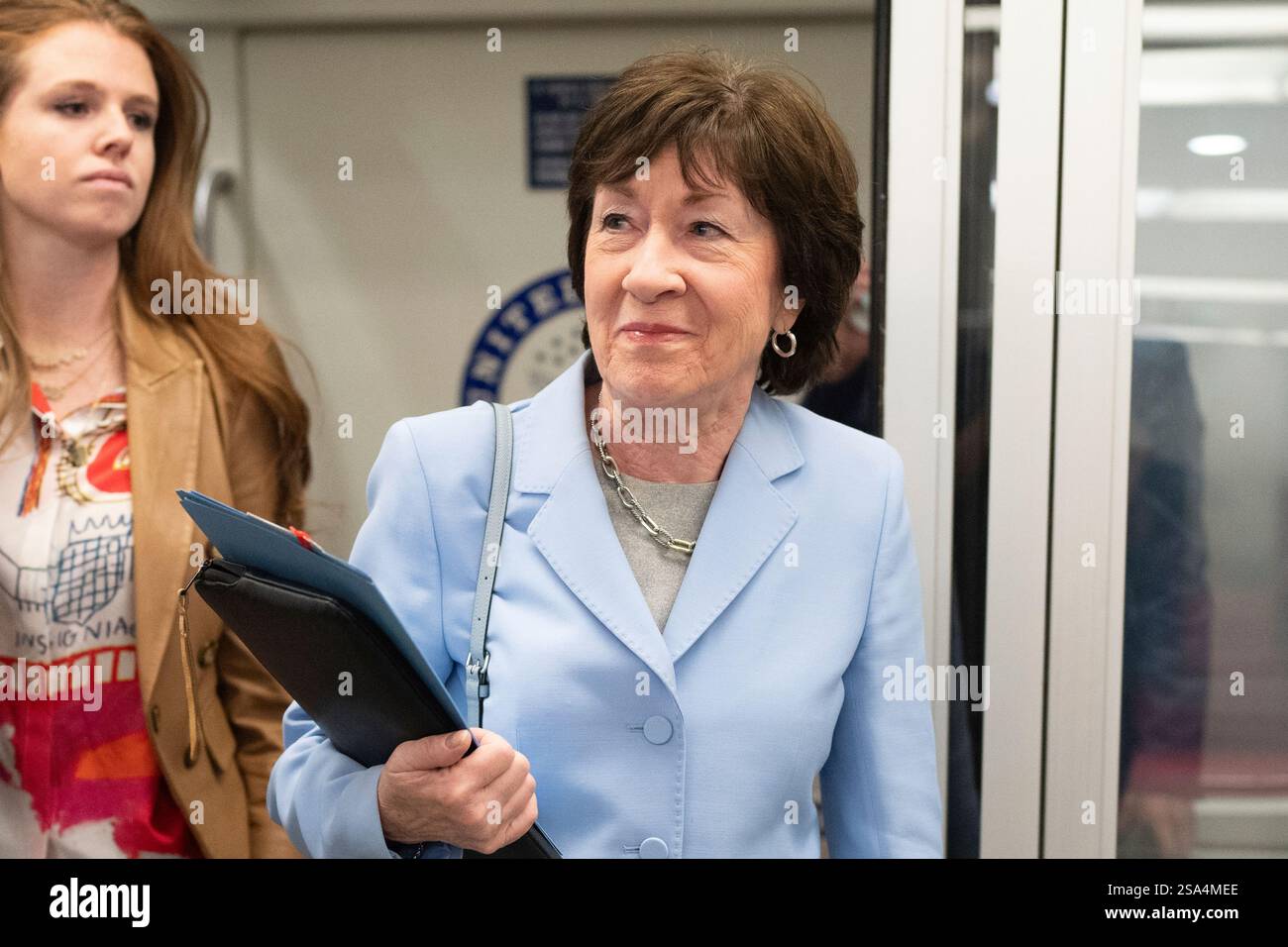 UNITED STATES - JANUARY 28: Sen. Susan Collins, R-Maine, arrives in the ...
