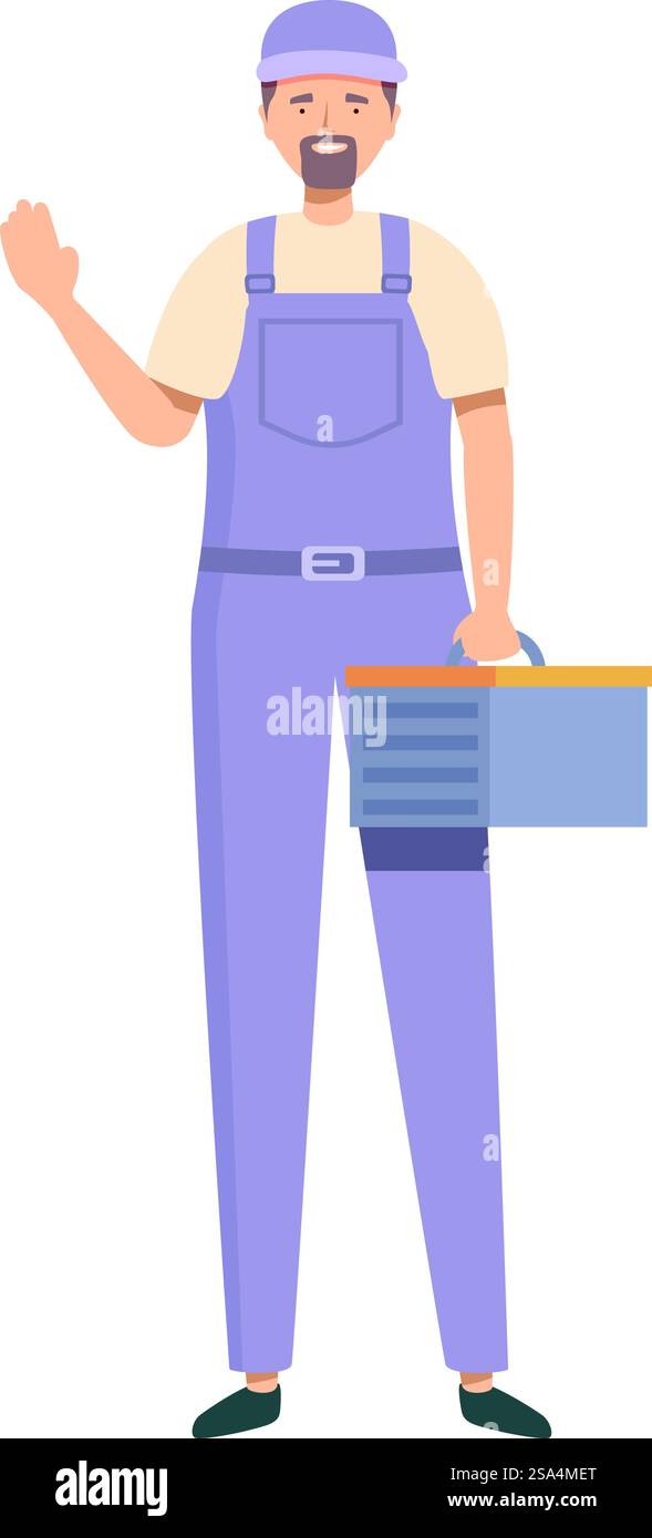 Man wearing cap overalls Stock Vector Images - Alamy