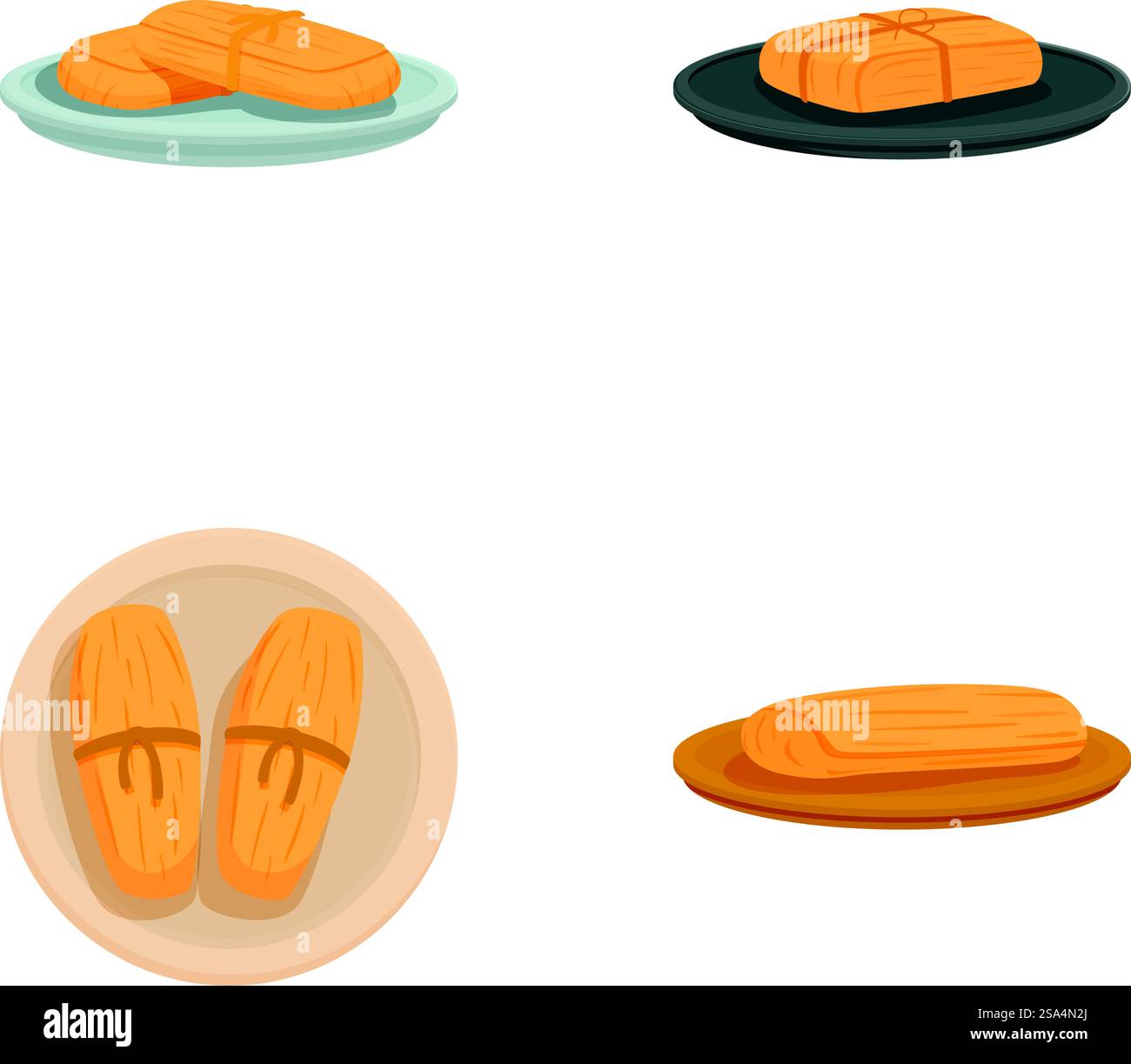Collection of four different cartoonstyle bread loaf illustrations on ...