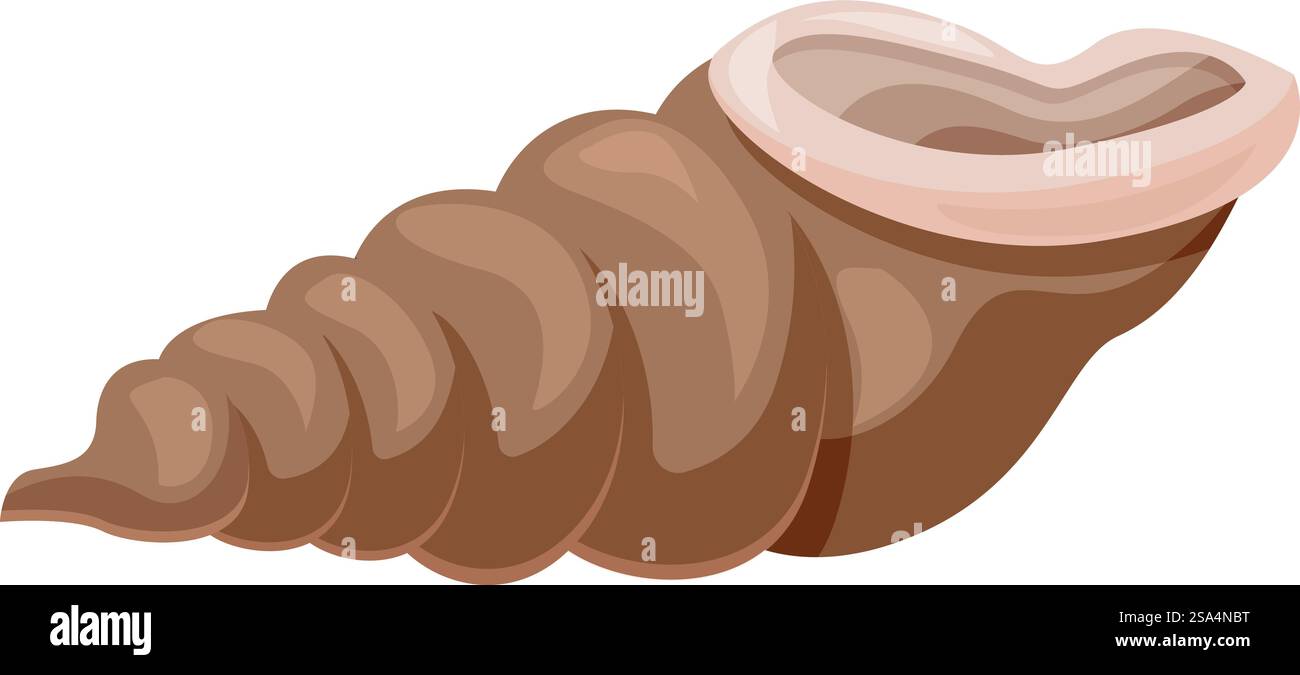 Illustration of an empty seashell with a smooth, shiny interior ...