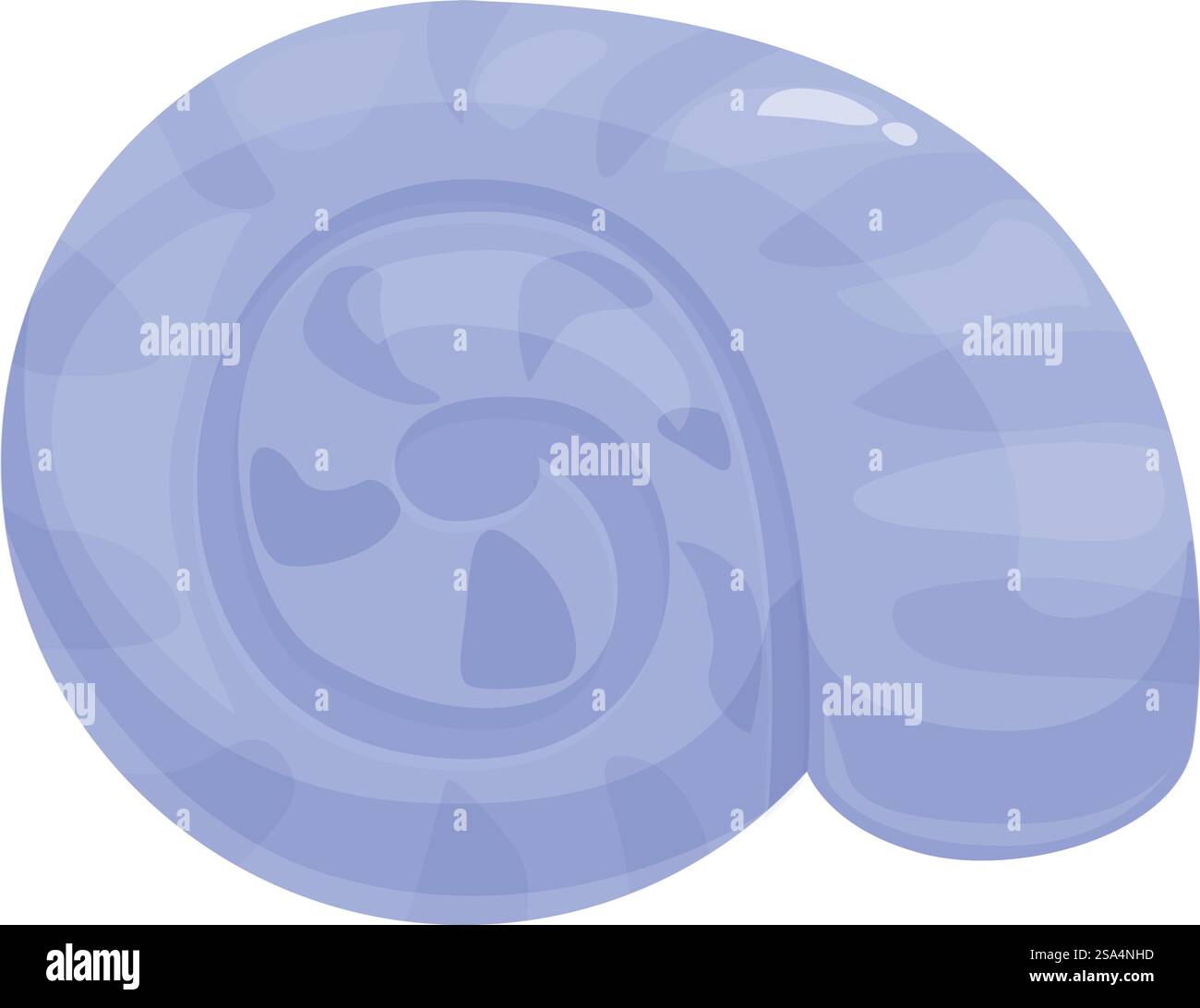 Purple shell showing its beautiful spiral on white background. Purple ...