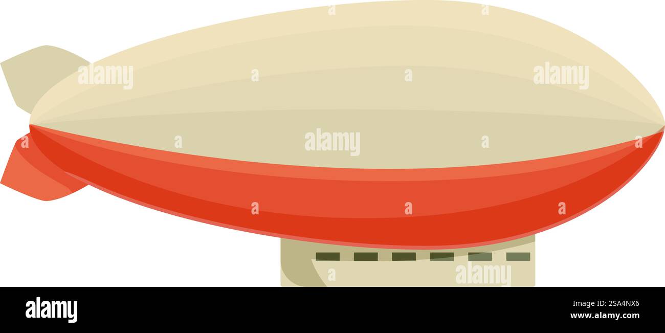 Large zeppelin airship floating with rudder and gondola. Large zeppelin ...