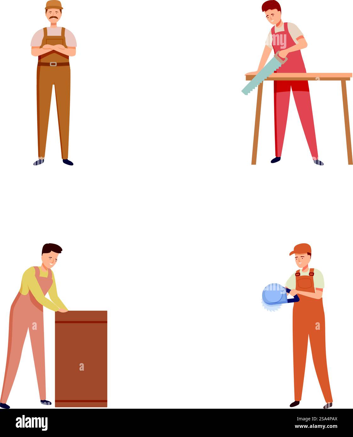 Collection of vector illustrations depicting men engaged in different ...