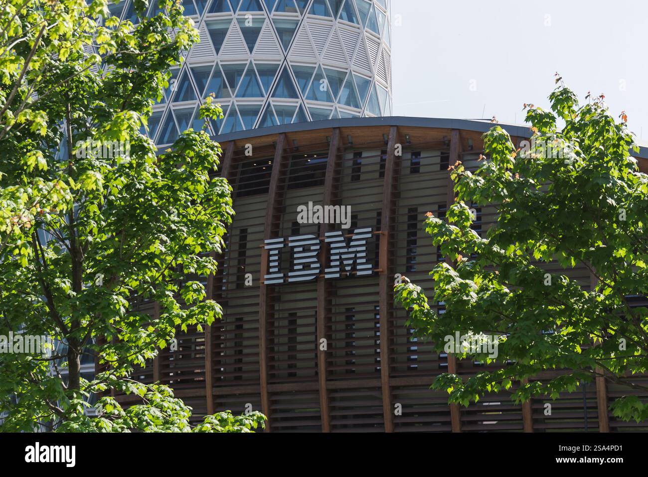 Italy, Milano - 12 May 2022: International business machines corporation IBM building sign Stock ...