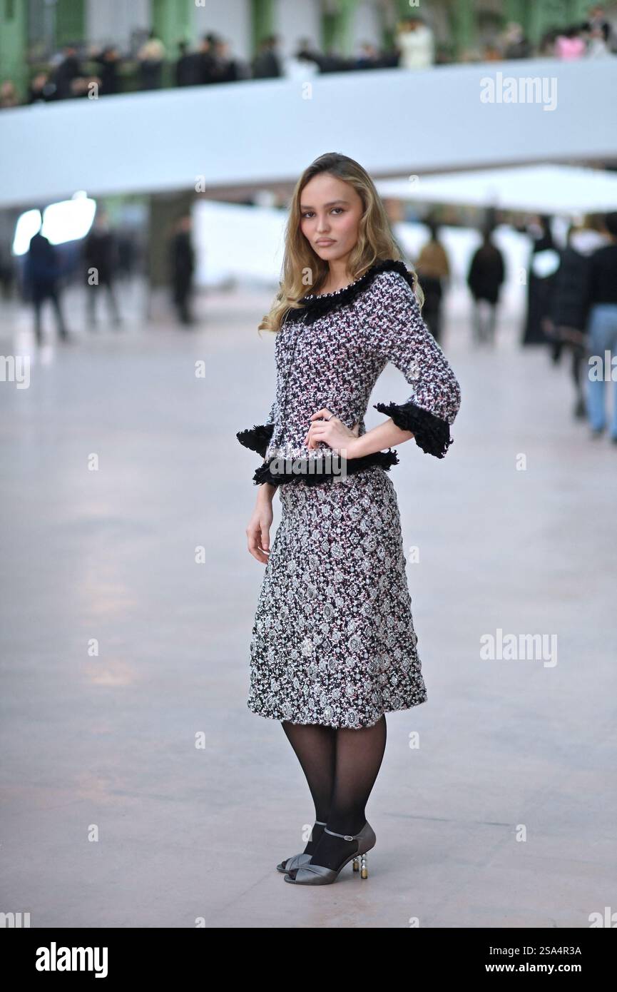 Lily-Rose Depp at the Chanel Haute Couture Spring/Summer 2025 fashion show as part of Paris ...