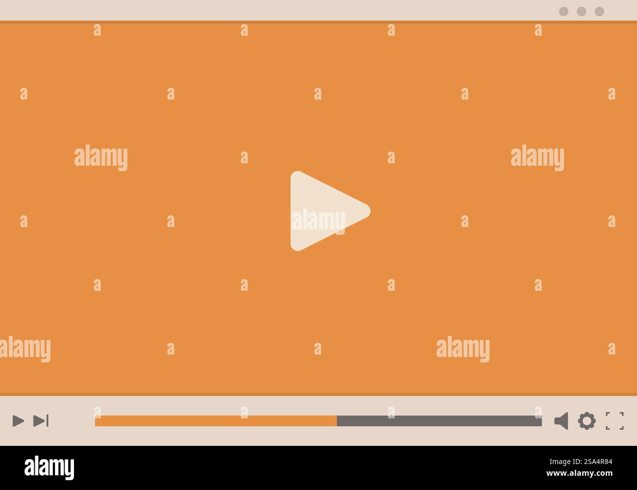 Video player is showing a streaming bar and play button on an orange ...