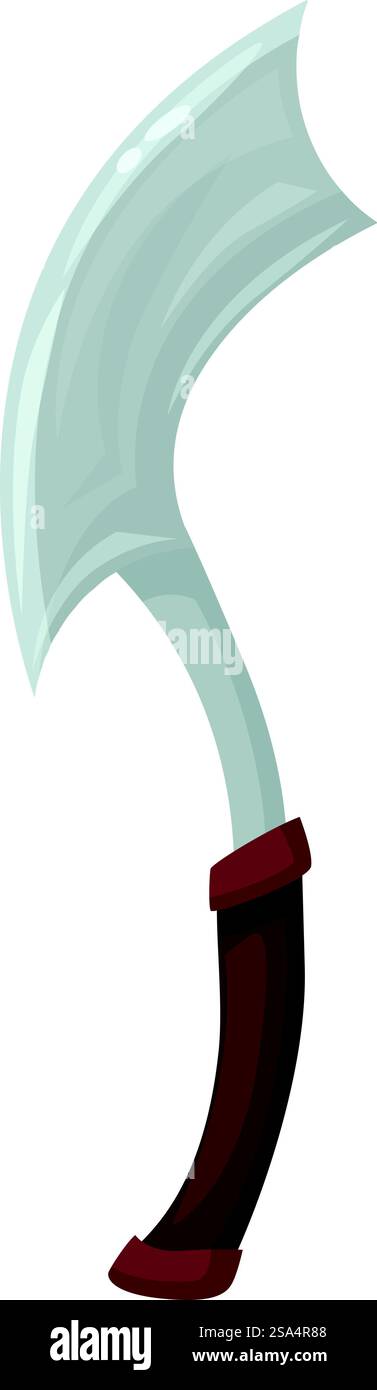 Large fantasy weapon with a curved blade is isolated on a white ...