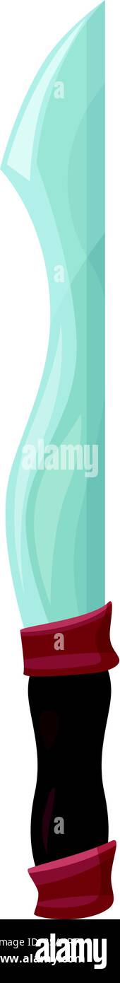 Sharp fantasy knife with wooden hilt and curved blade for rpg game ...