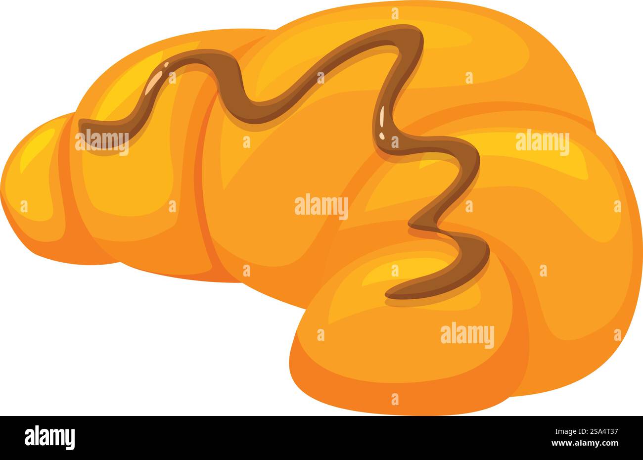 Freshly baked croissant with chocolate syrup drizzled on top Cut Out ...