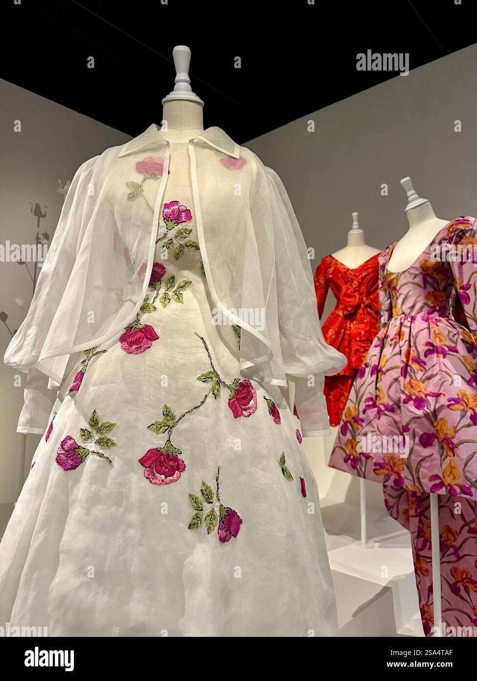 Paris, France - december 15, 2024: details of a beautiful white dress ...