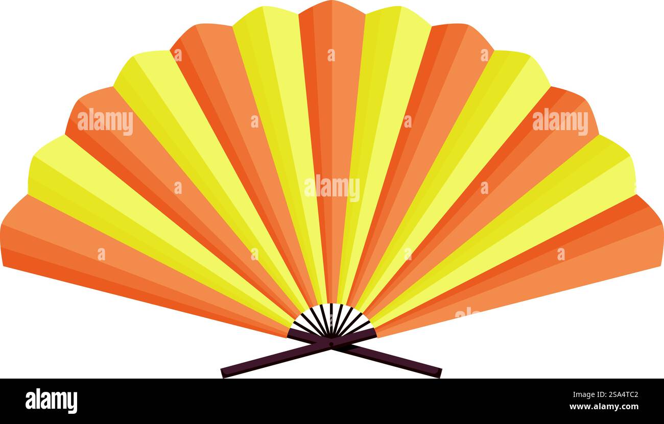 Traditional japanese or chinese handheld fan folded and open showing ...