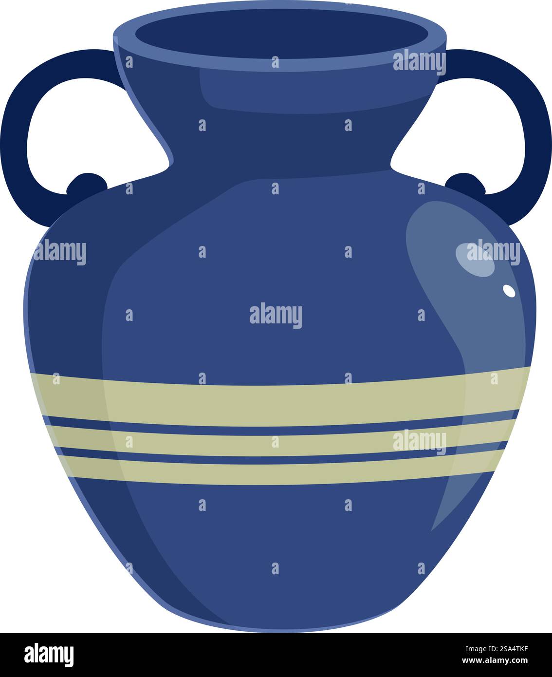 Ancient greek amphora, adorned with golden stripes, showcases the ...