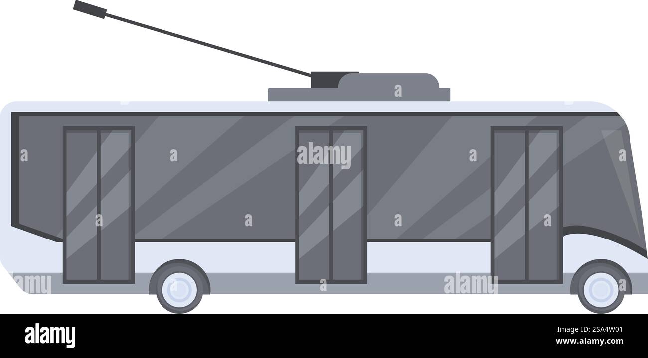 Modern city trolleybus public transportation side view with open doors ...