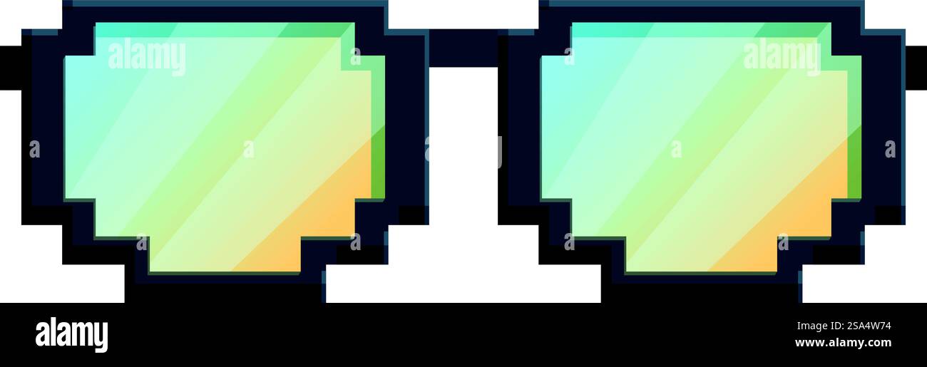 Pair of pixelated sunglasses is depicted in an 8 bit style, capturing ...