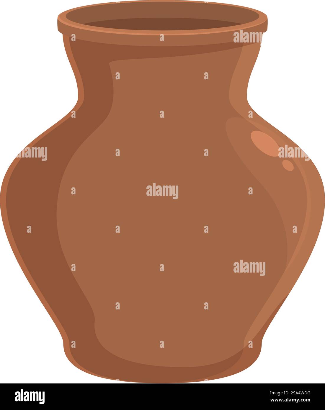 Illustration of a simple, empty clay pot, perfect for storing liquids ...
