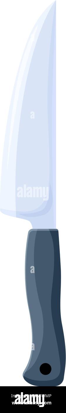 Large sharp kitchen knife pointing upwards with a black handle hi-res ...