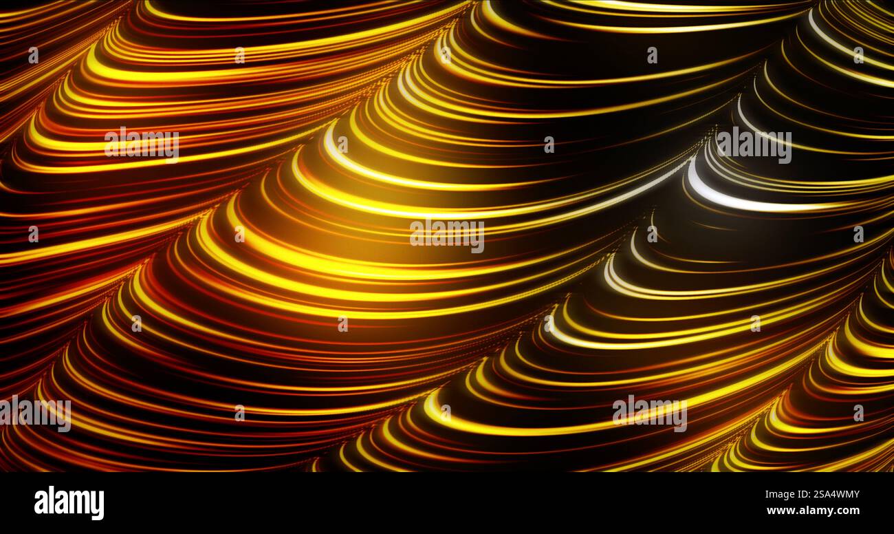 Abstract glow curves motion graphic, looping golden background used for inspirational video ...