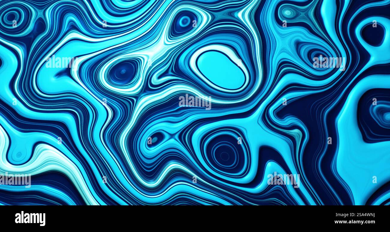 Abstract liquid motion graphic looping background, turquoise waves ...