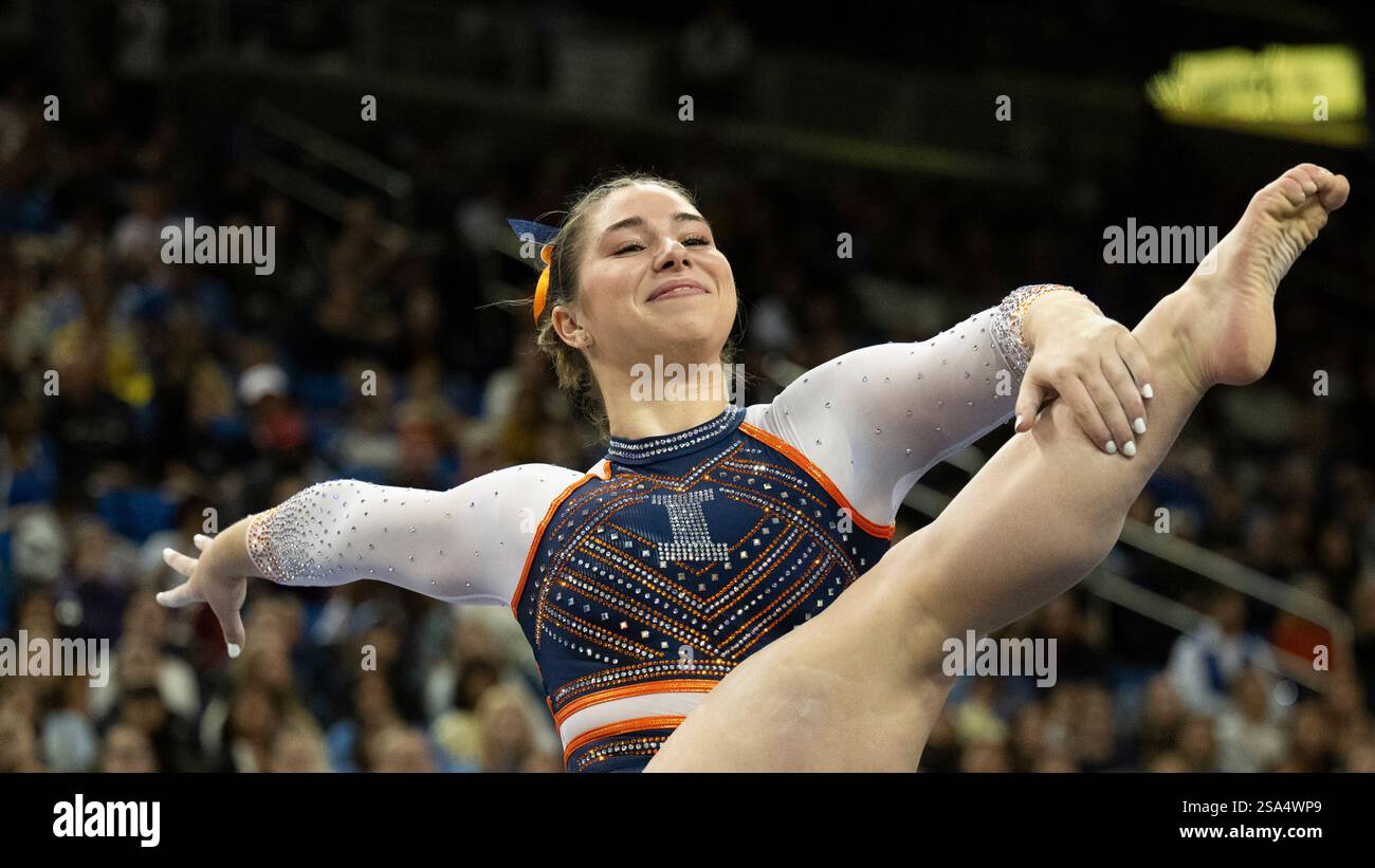 Illinois's Eden King performs on the floor during an NCAA gymnastics ...