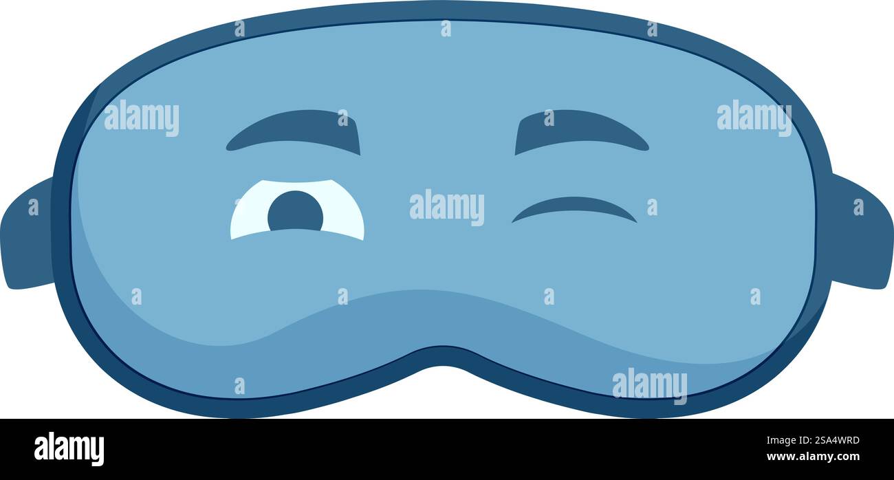 Cartoon representation of a sleeping mask winking, ideal for promoting ...