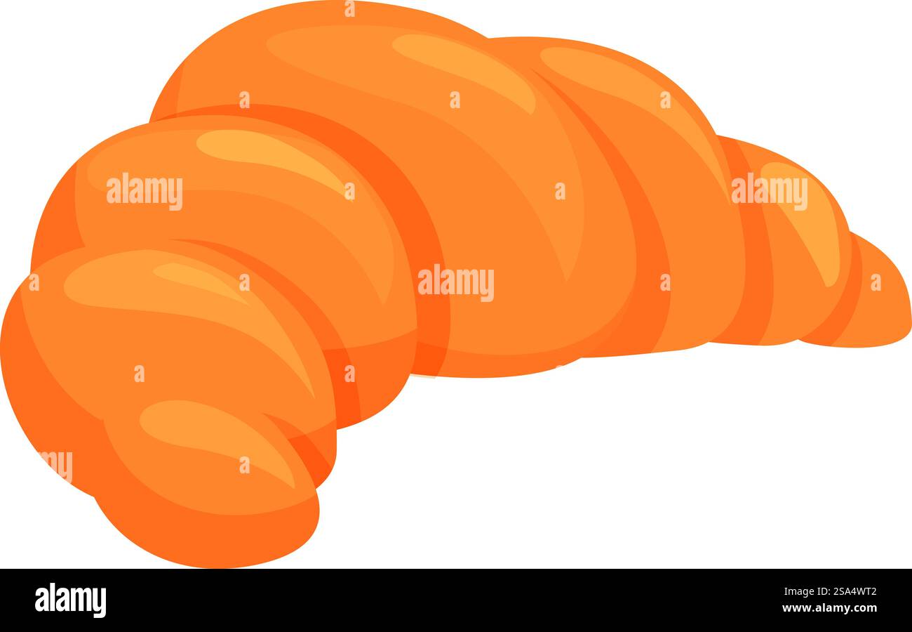 Simple cartoon illustration of a croissant, perfect for representing ...