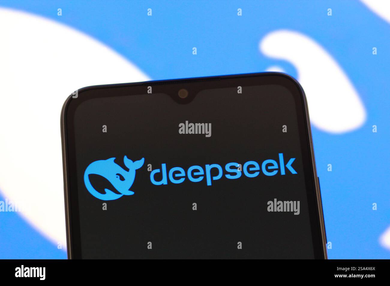 In this photo illustration, the DeepSeek logo is seen displayed on a ...