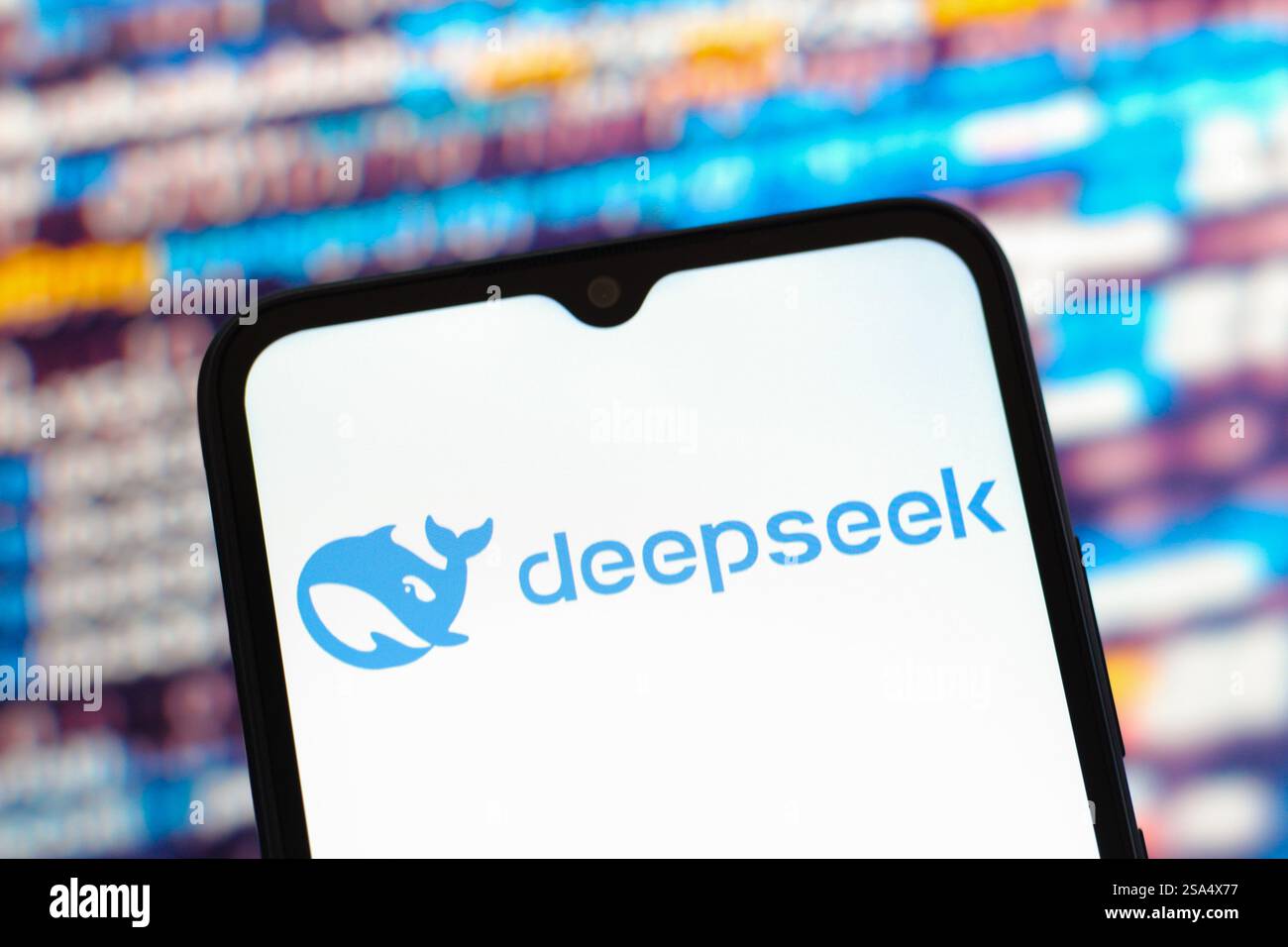 In this photo illustration, the DeepSeek logo is seen displayed on a ...