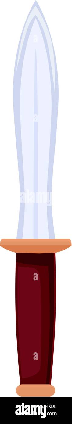 Simple cartoon style illustration of a dagger with a long, sharp blade ...