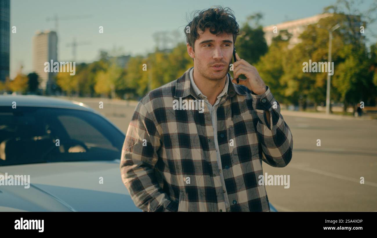 Handsome smiling Caucasian man happy businessman 30s guy male driver ...